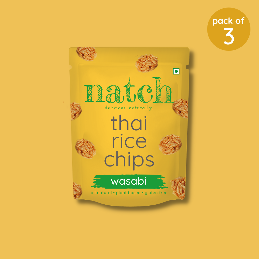 thai rice chips - wasabi (small pack of 3 - 25g) – natch