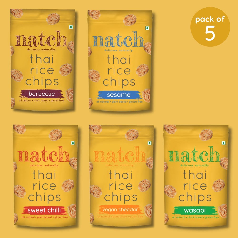 thai rice chips - variety pack (large pack of 5 - 100g) – natch