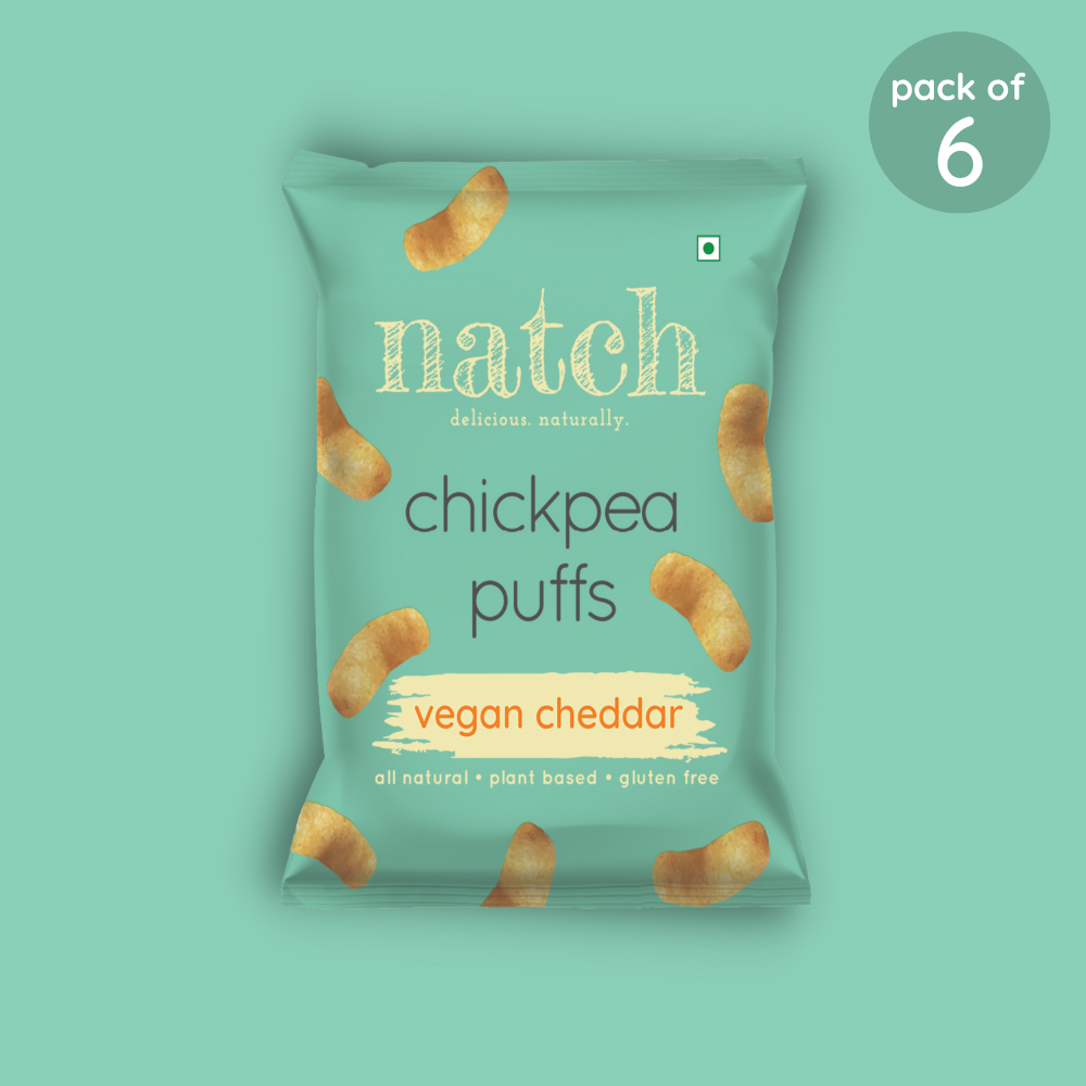 chickpea puffs - vegan cheddar (large pack of 6 - 65g) – natch