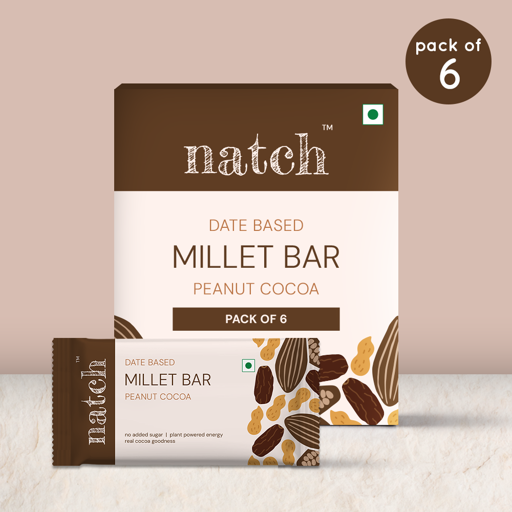 millet bar - peanut cocoa (pack of 6 - 40g) – Natch Snacks