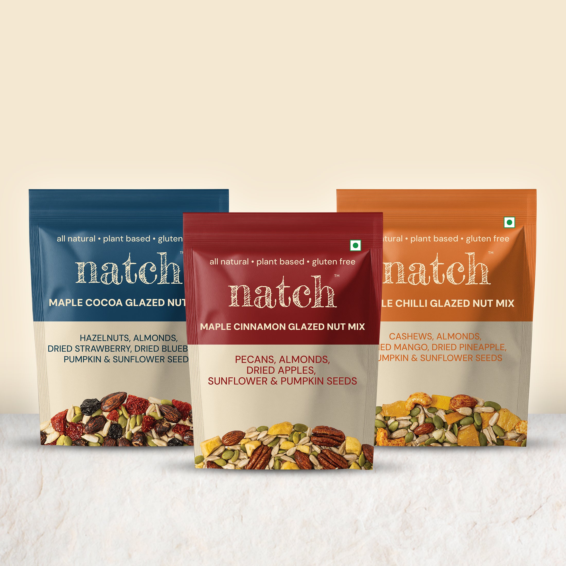maple glazed nut mix - variety pack (pack of 3 - 120g) – Natch Snacks