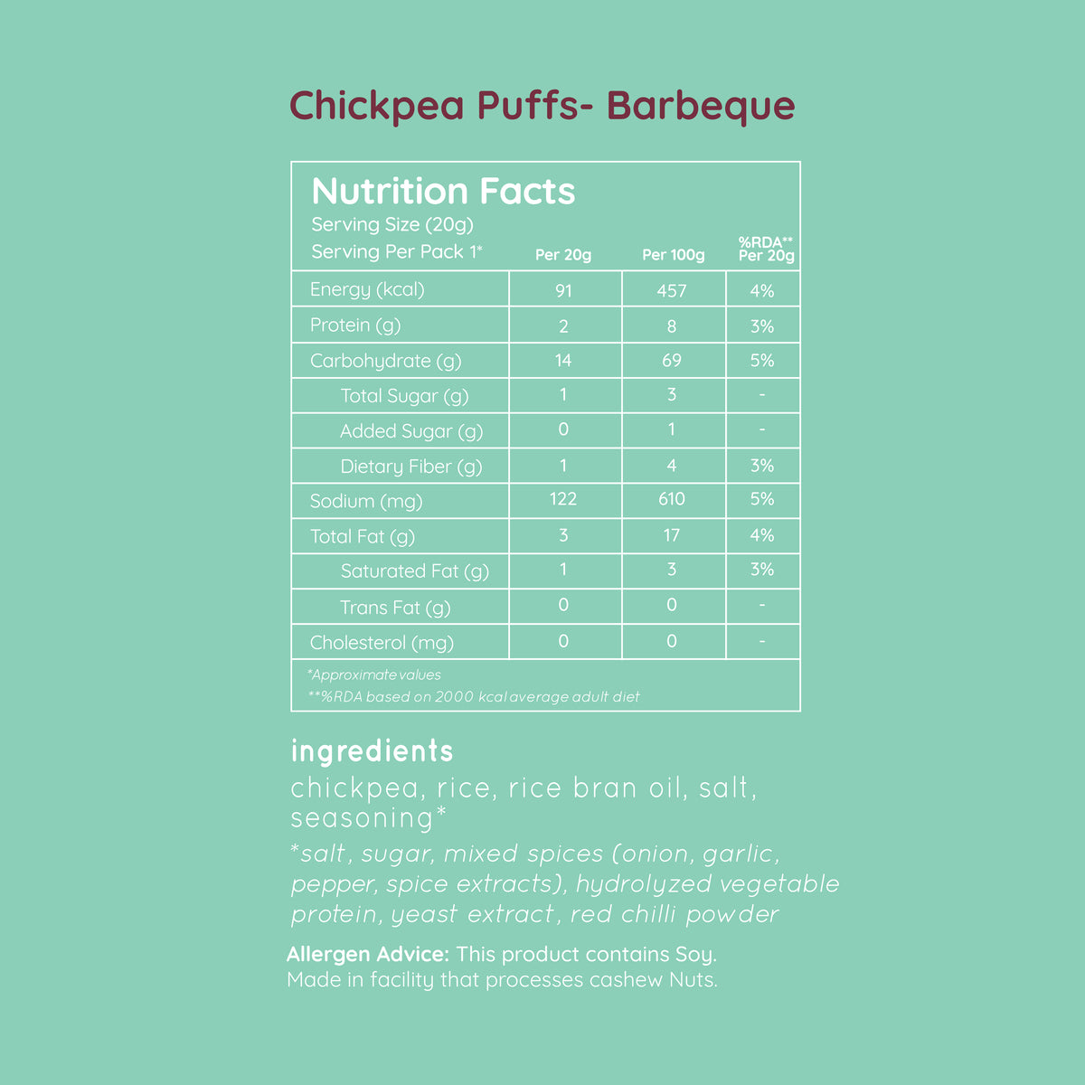 chickpea puffs - barbecue (pack of 6 - 20g) – natch