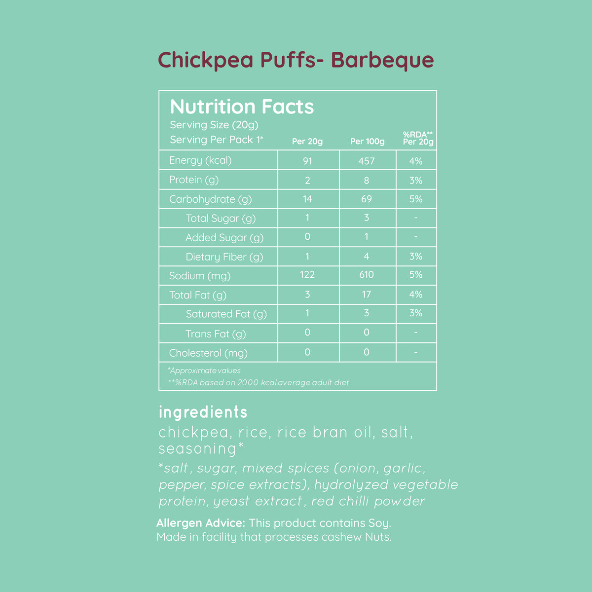 chickpea puffs - barbecue (large pack of 6 - 65g) – natch