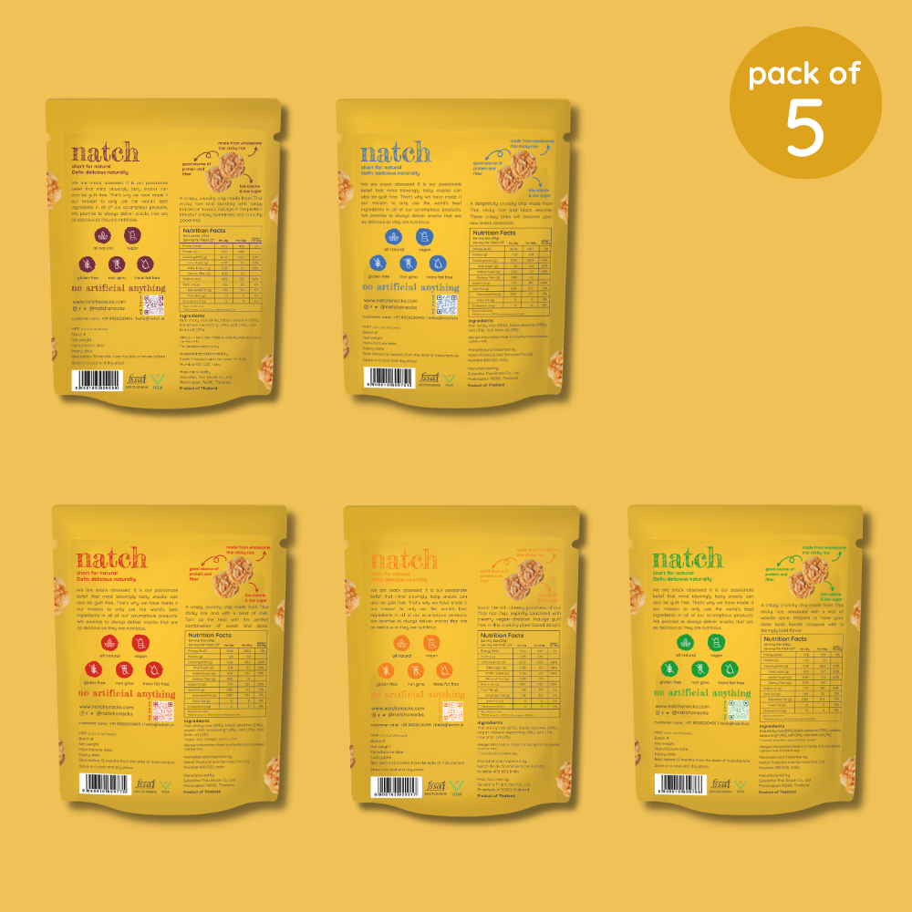 thai rice chips - variety pack (small pack of 5 - 25g) – natch