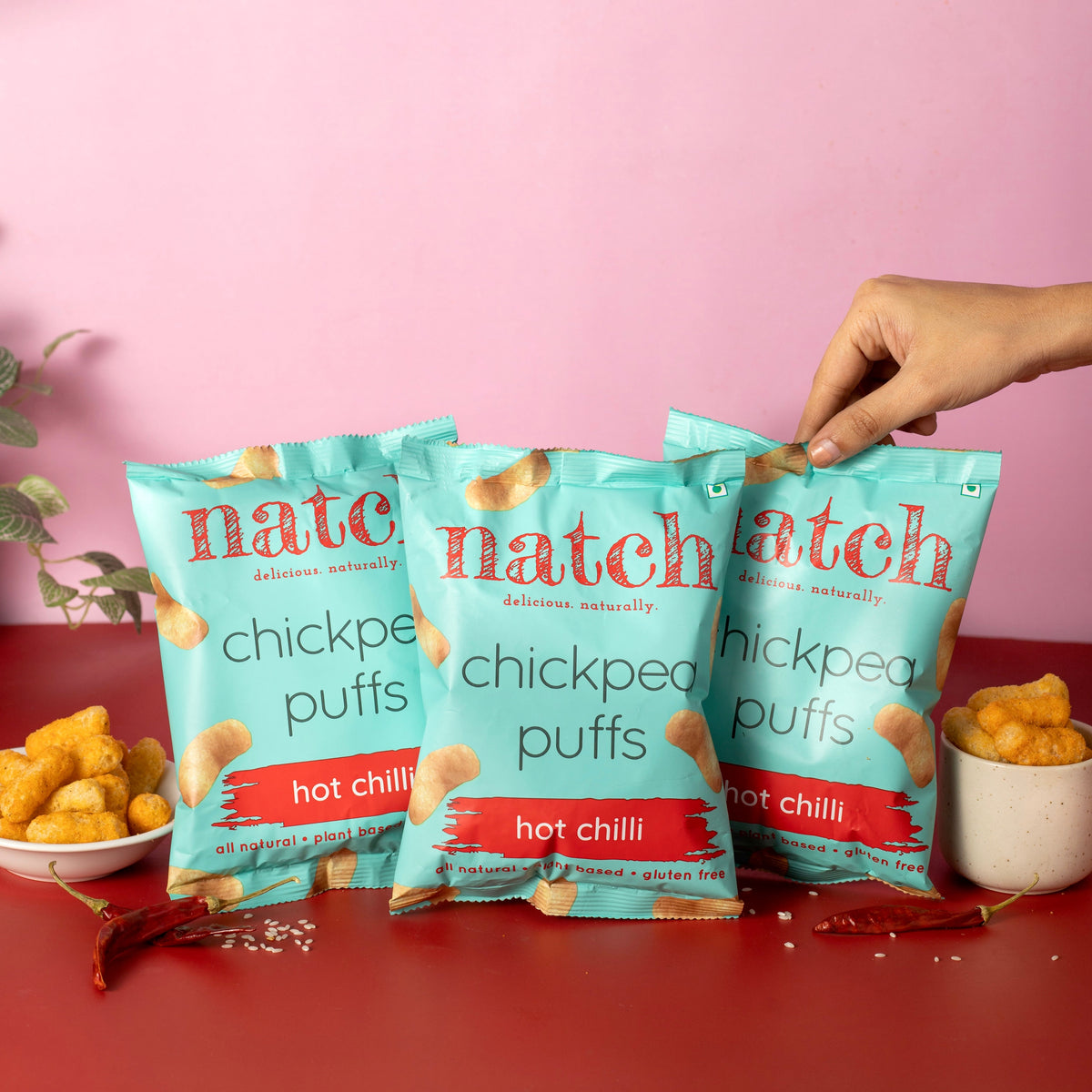 chickpea puffs - hot chilli (pack of 12 - 20g) – natch